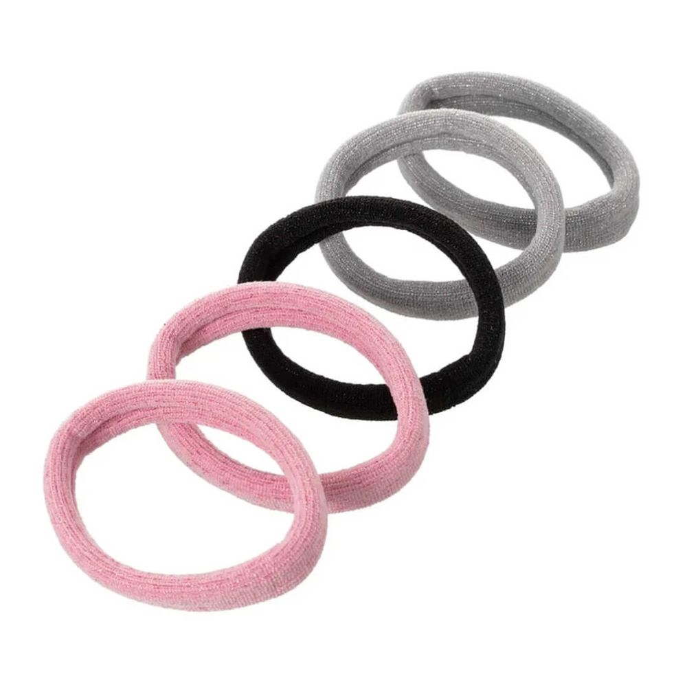 Elástico de Cabelo ProArt Rosa Cinza e Preto 5 unidades | Ikesaki ...