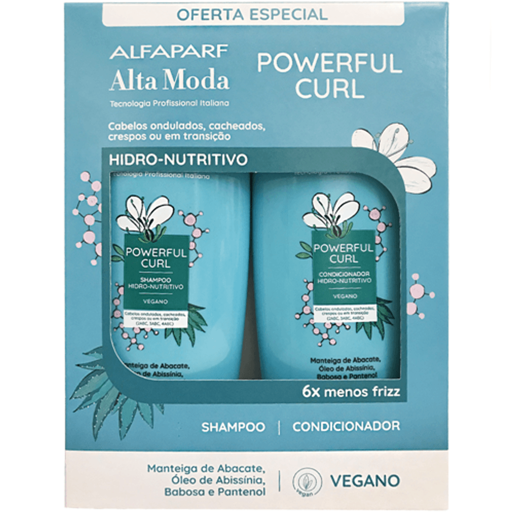 Kit Alta Moda Powerful Curl Shampoo e Condicionador 300ml | Ikesaki Cosméticos - Ikesaki